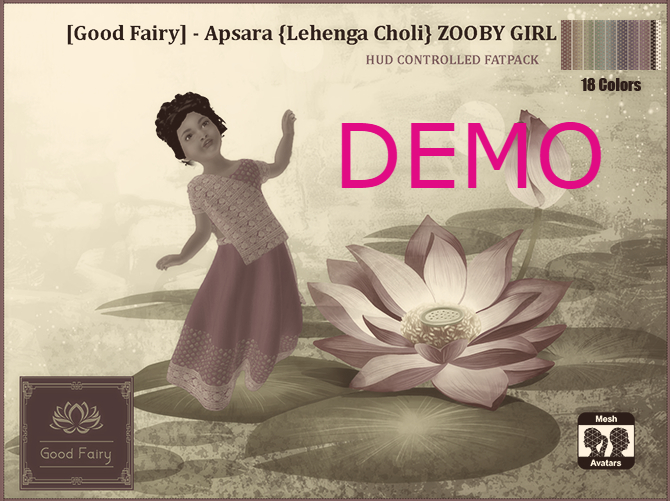 Second Life Marketplace - [Good Fairy] - Apsara {Lehenga Choli} ZOOBY ...